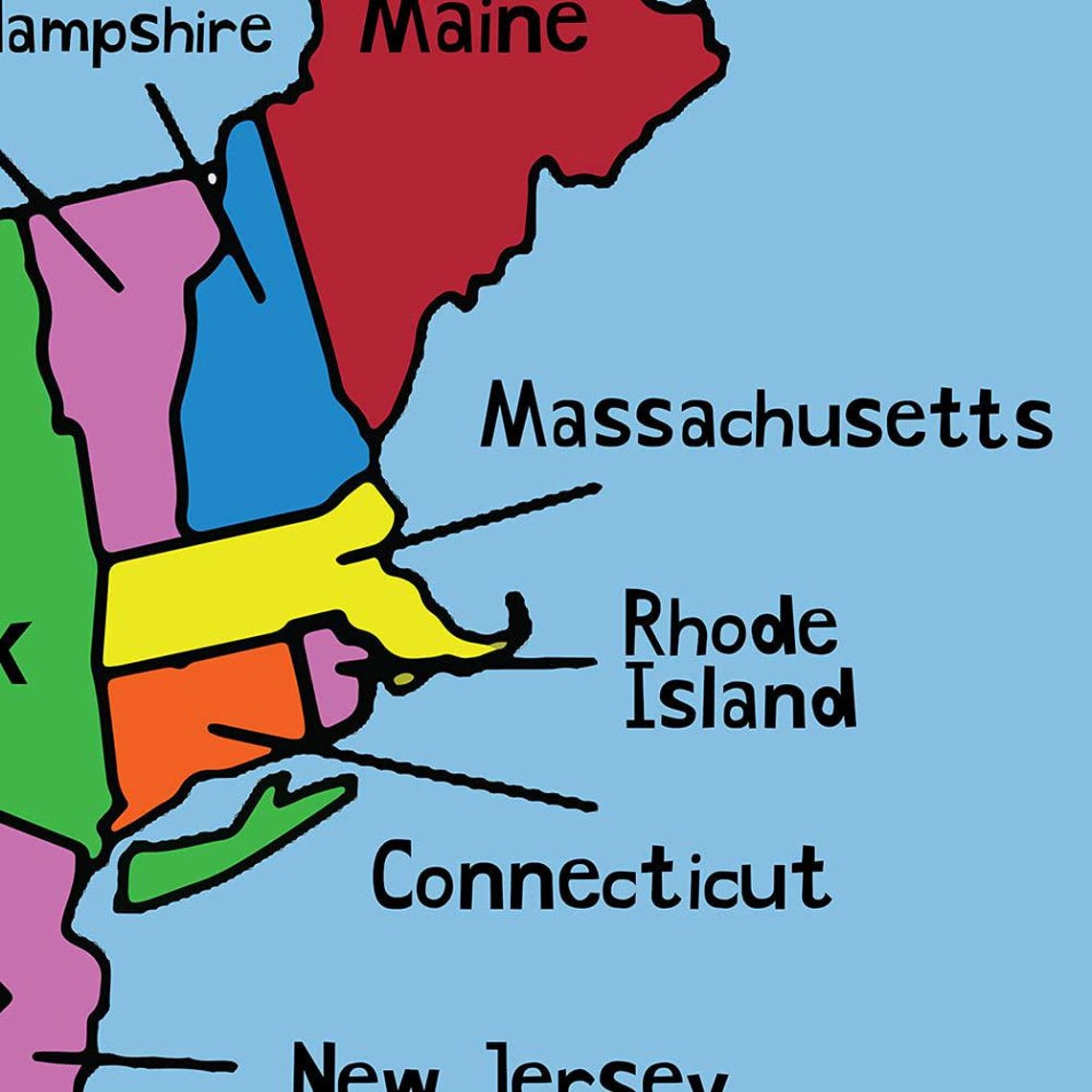 United States Printable Color Map | Educational Kids Classroom ...