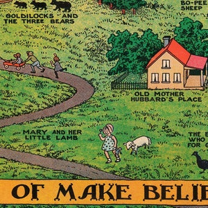 The Land of Make Believe Fairy Tale Map Circa 1933 | Art Print Child ...