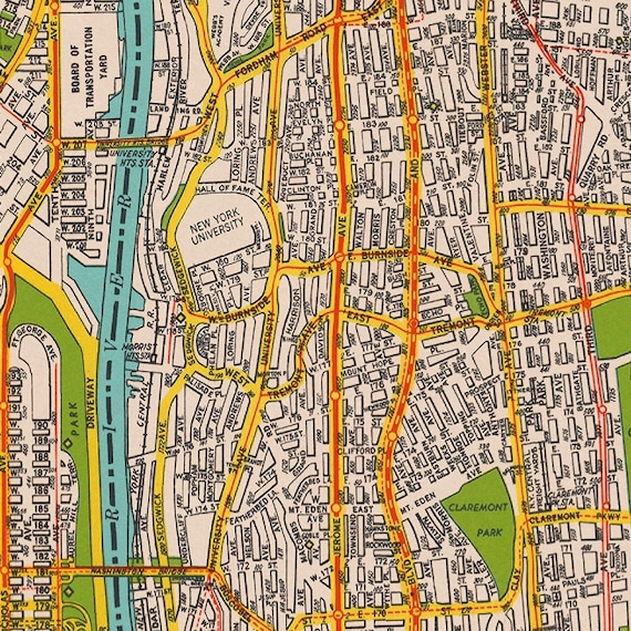 Mapa De Calles Y Tiendas De La Ciudad De Nueva York New York City: Una