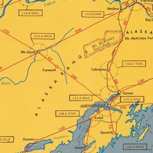Alaska Flight Planning Map Circa 1969 | Aviation Art Print | Vintage ...