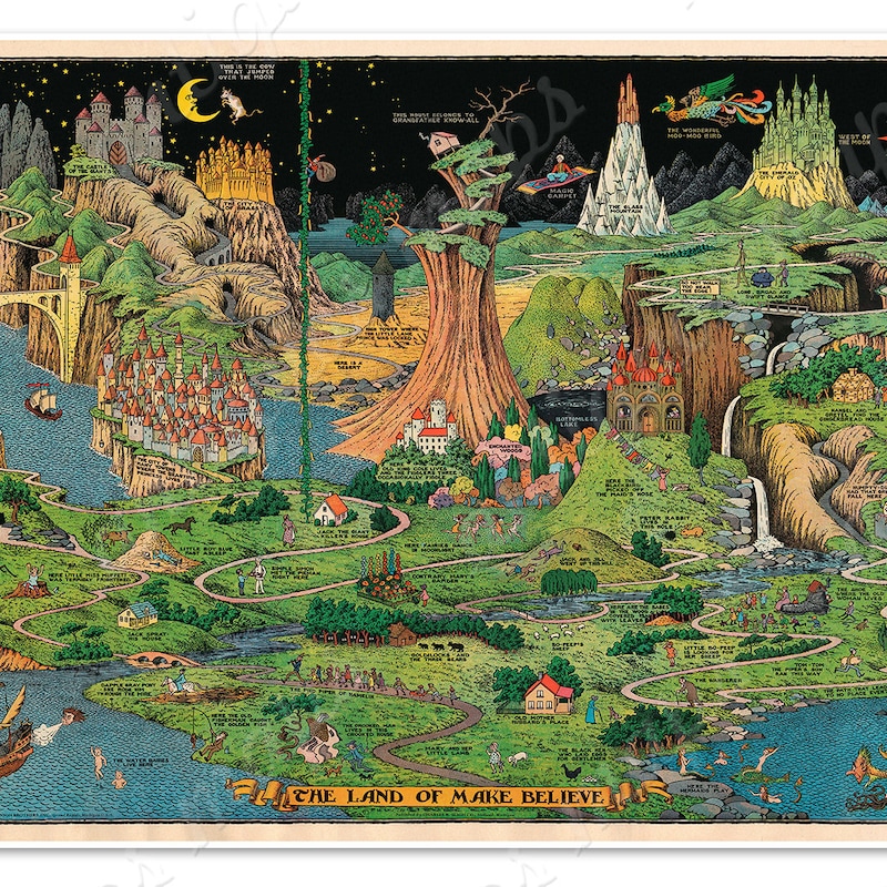 Fairy Tale Map Wall Art - Etsy