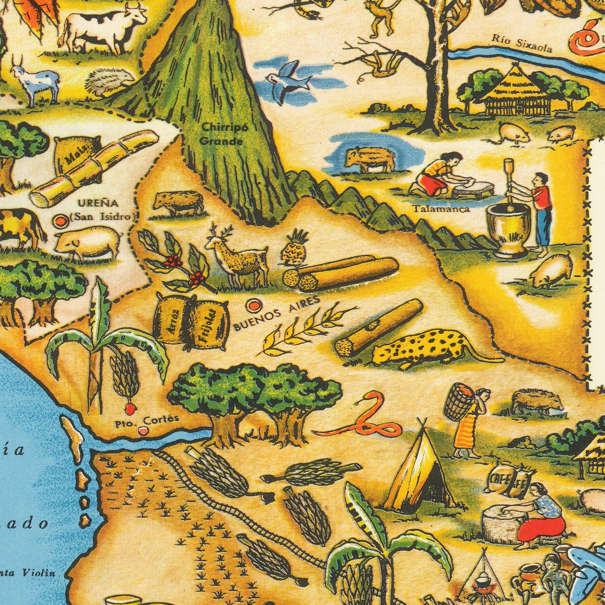 Gastronomic Map of Costa Rica | Historical Spanish Gourmet Food Culture ...