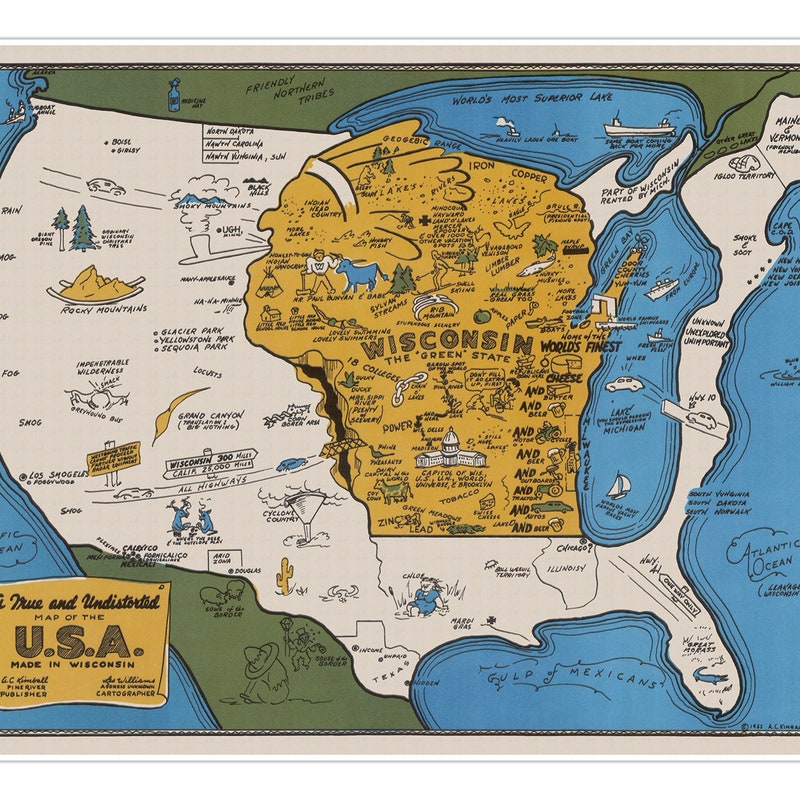 Wisconsin Map Art - Etsy