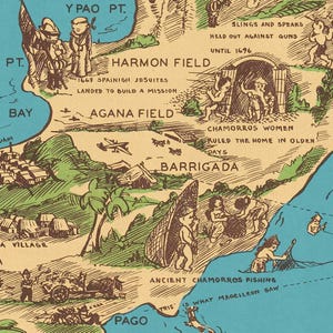 Map of Guam and Marianas Islands by Nelson Circa 1958 - Includes Saipan ...