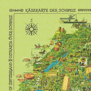 Swiss Cheese Map of Switzerland | Art Print Poster Vintage Wall Decor ...