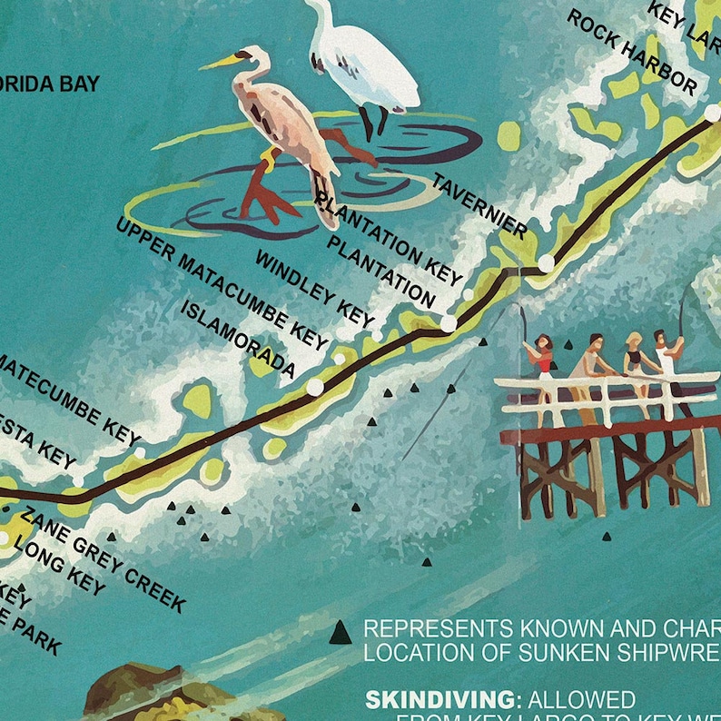 Treasure Map Print to "sea" the Florida Keys and Key West via the ...