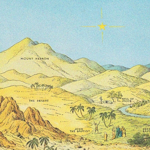 The Land of the New Testament Circa 1939 | Art Print Poster Vintage ...