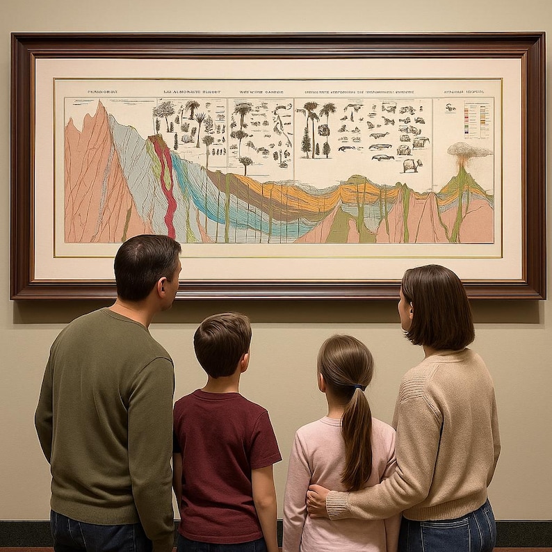 Geology Chart Cross Section Wall Art Print - Merges History of Life on ...