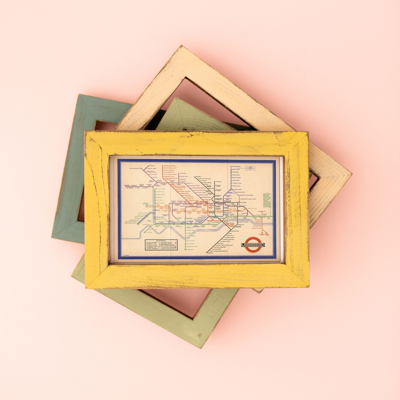 Reprinted Map of London's Underground Railways Designed by Harry ...