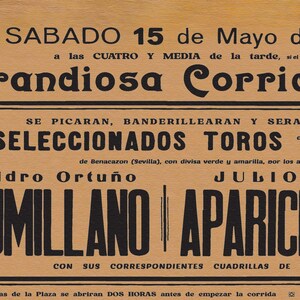 Set of Two (2) Spanish Bullfight Advertisement Posters | La Corrida De ...