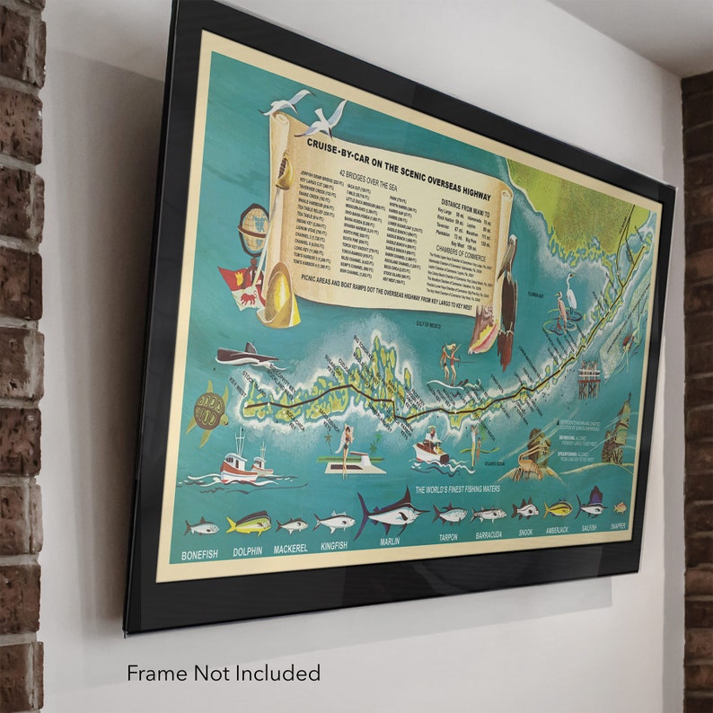 Treasure Map Print to "sea" the Florida Keys and Key West via the ...