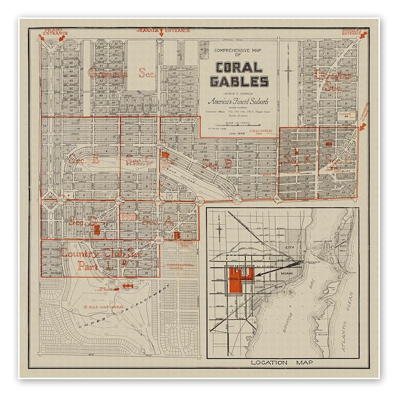 Coral Gables Florida Map