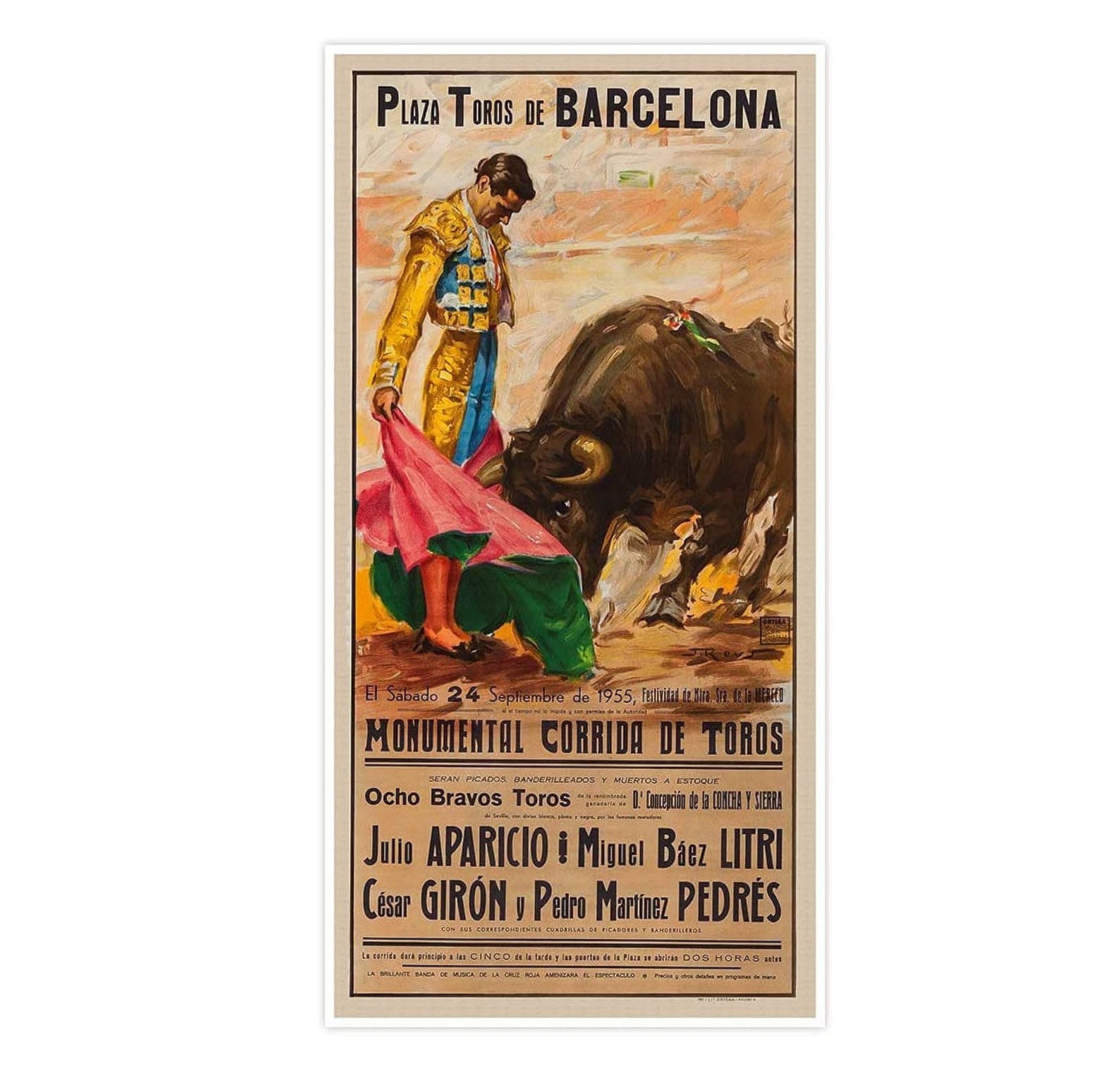Set of Five (5) Spanish Bullfight Advertisement Posters - La Corrida De ...