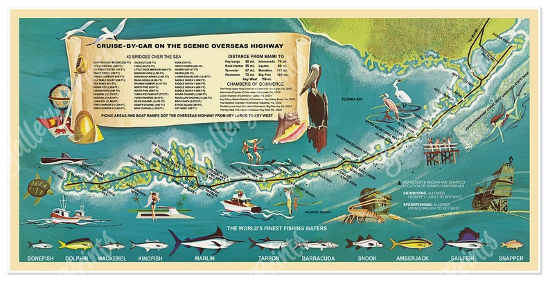 Treasure Map to "sea" the Florida Keys and Key West via the Overseas ...