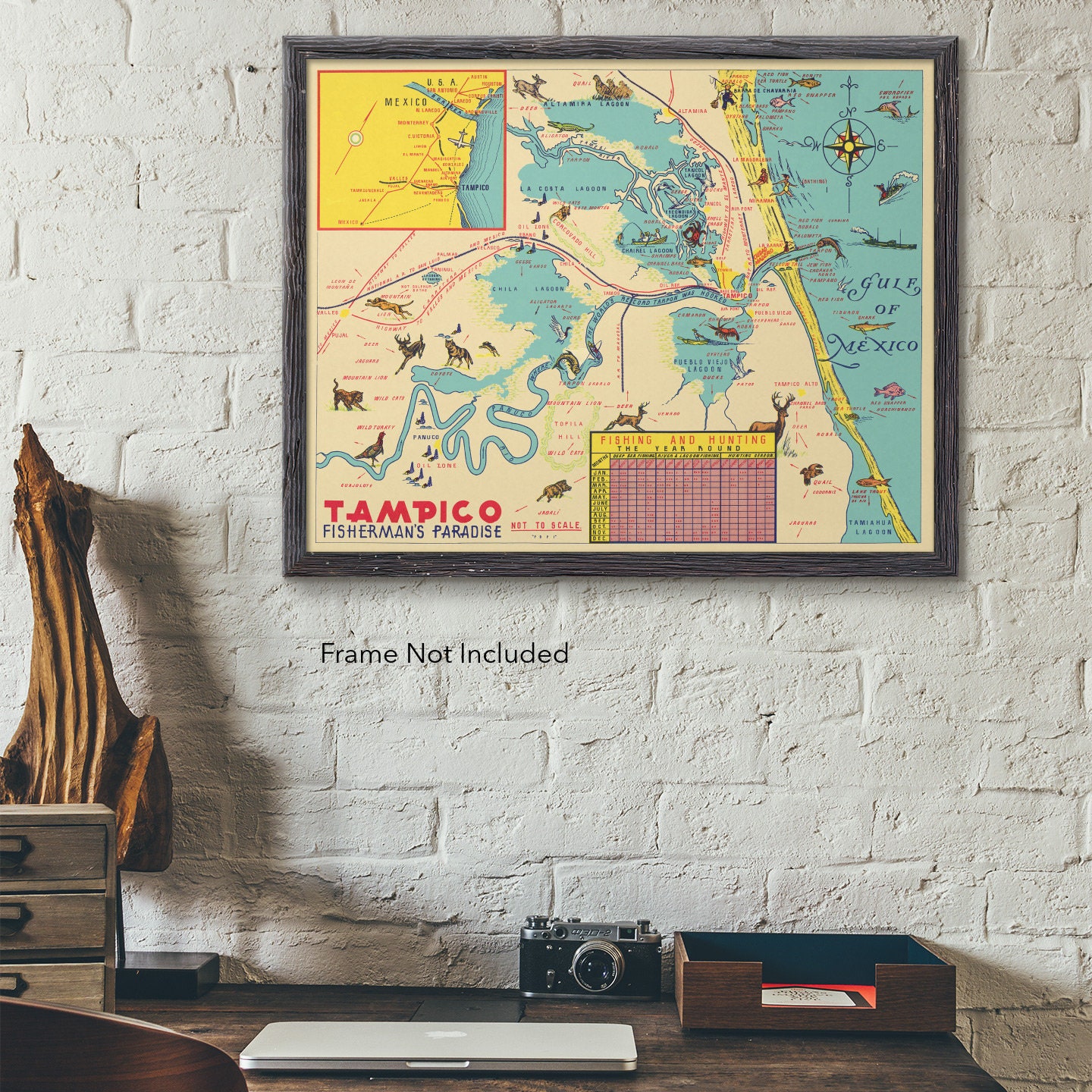 Tampico Tamaulipas Mexico Map Patronato De Turismo De | Etsy