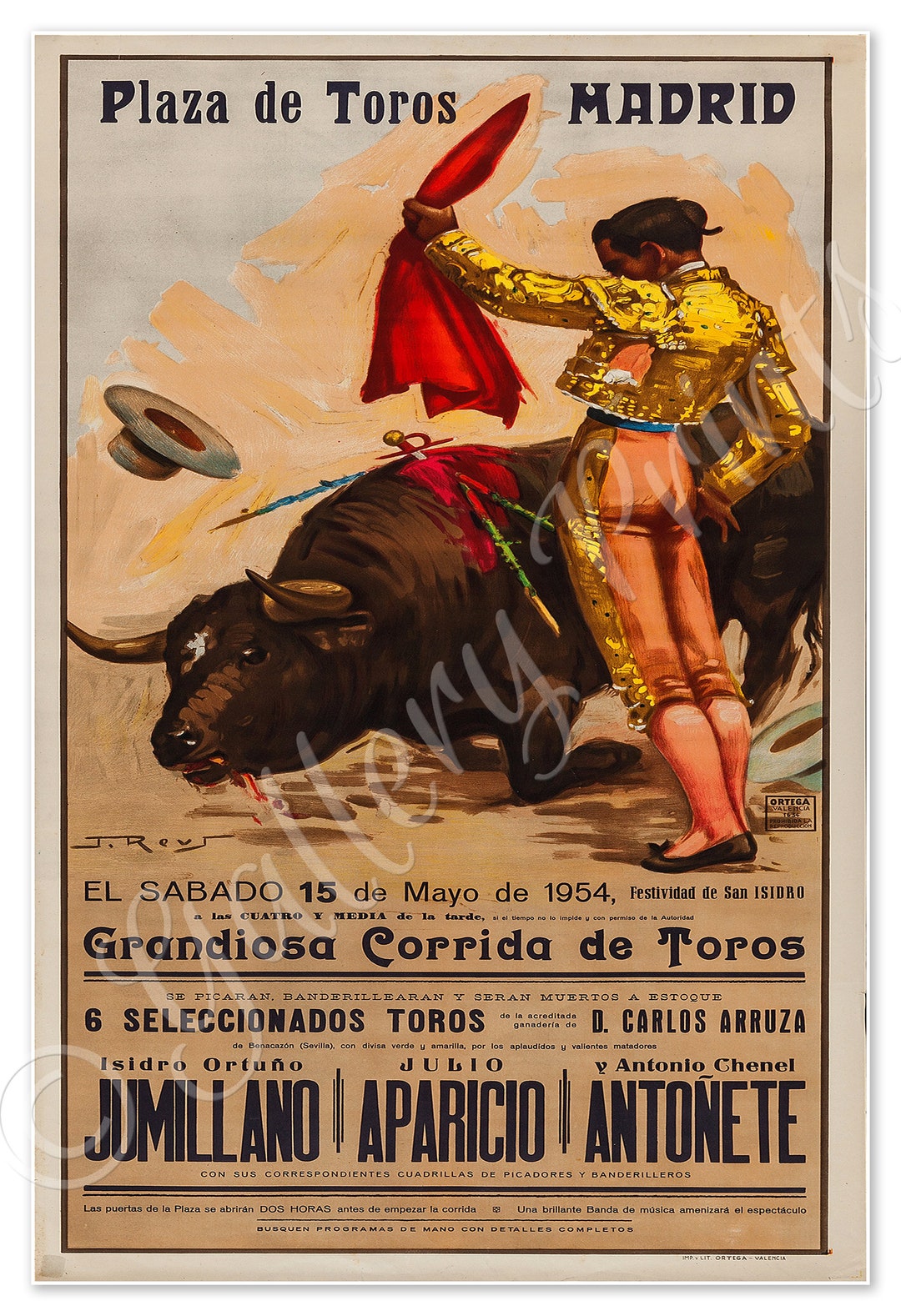 Set of Two (2) Spanish Bullfight Advertisement Posters | La Corrida De ...