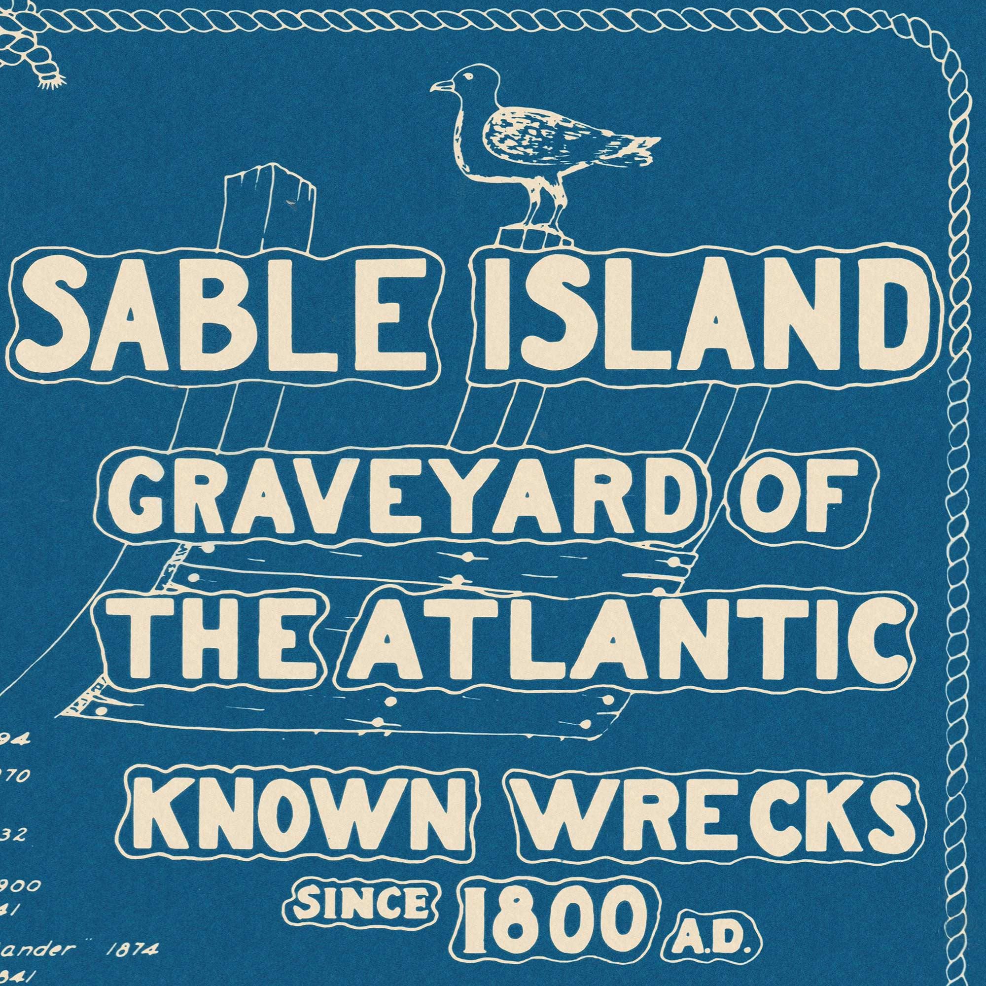 Sable Island Nova Scotia Shipwreck Chart | Maritime Vintage Map Reprint ...
