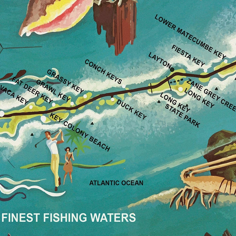 Treasure Map Print to "sea" the Florida Keys and Key West via the ...