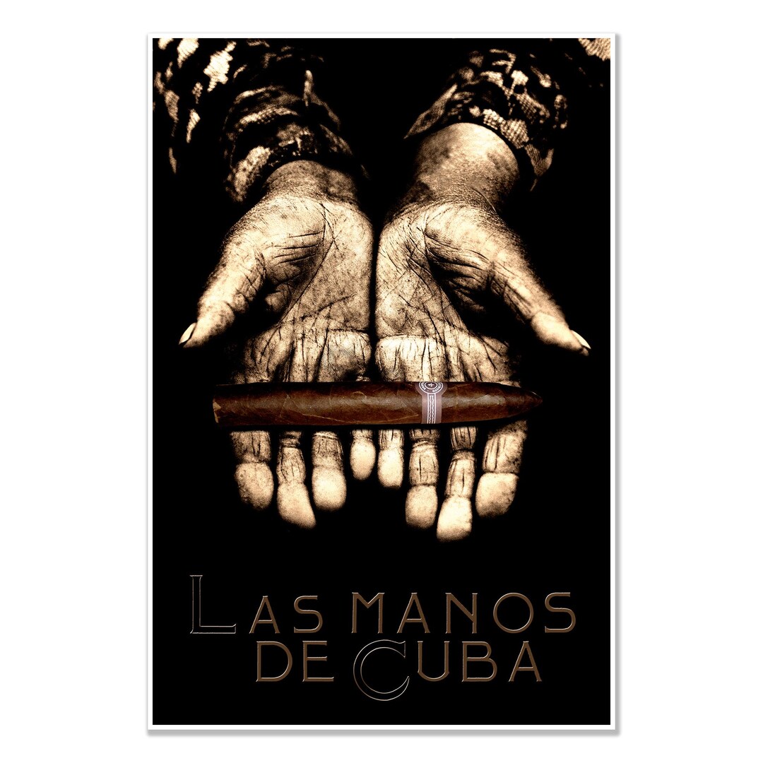 Cuban Cigar Art Print | Vintage Sepia Hands of Cuba Poster - Etsy
