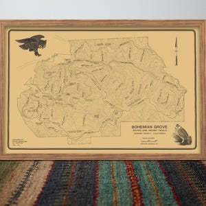 Bohemian Grove Roads and Hiking Trails Map of Sonoma County, California ...