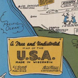 Whimsical Wisconsin Cheesehead Map | Undistorted View Map of the USA If ...