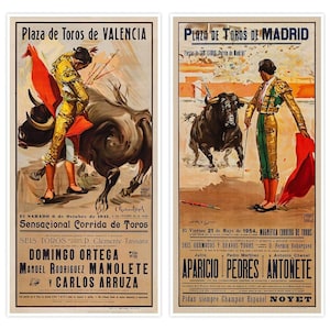 Set of Five (5) Spanish Bullfight Advertisement Posters - La Corrida De ...