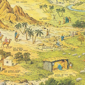 The Land of the New Testament Circa 1939 | Art Print Poster Vintage ...