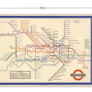 Reprinted Map of London's Underground Railways Designed by Harry ...