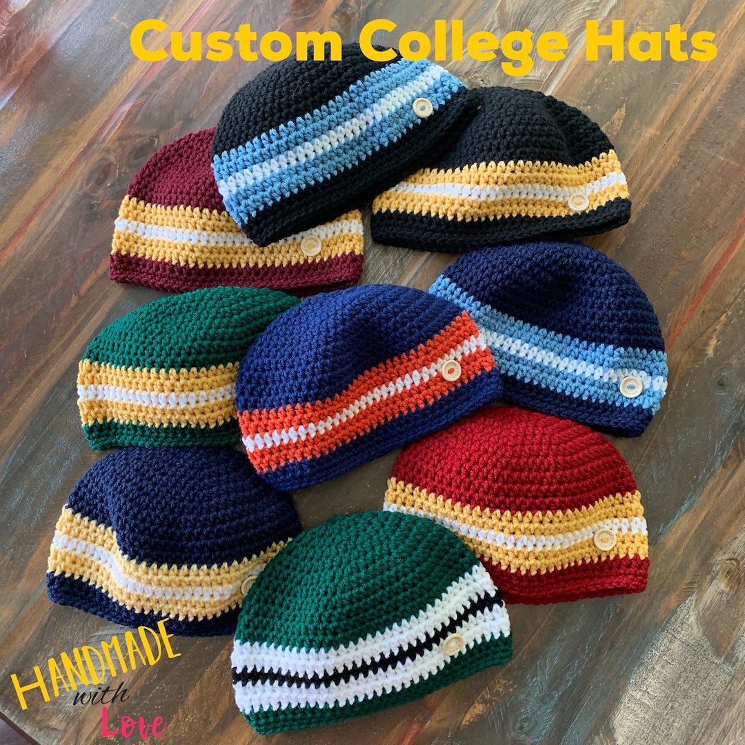 Custom College Crochet Spirit Beanies; Crochet Hat; Handmade Crochet ...