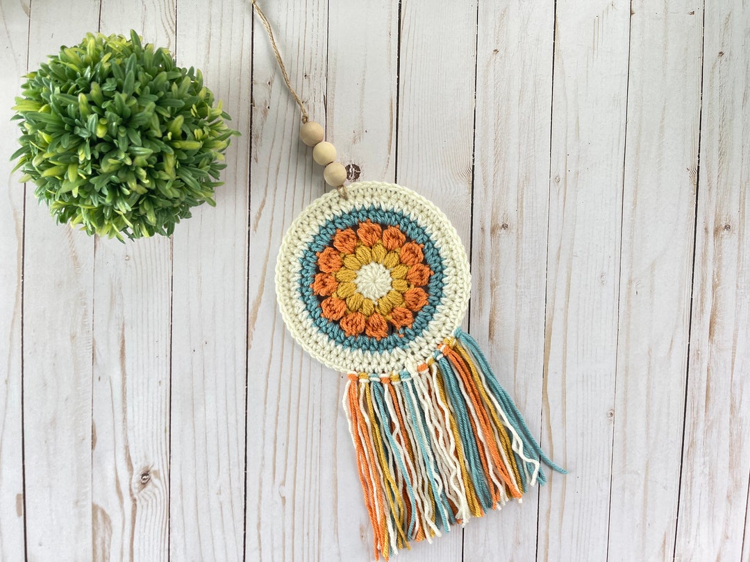 Boho Flower Crochet Wall Hanging PATTERN (digital Pattern) - Etsy
