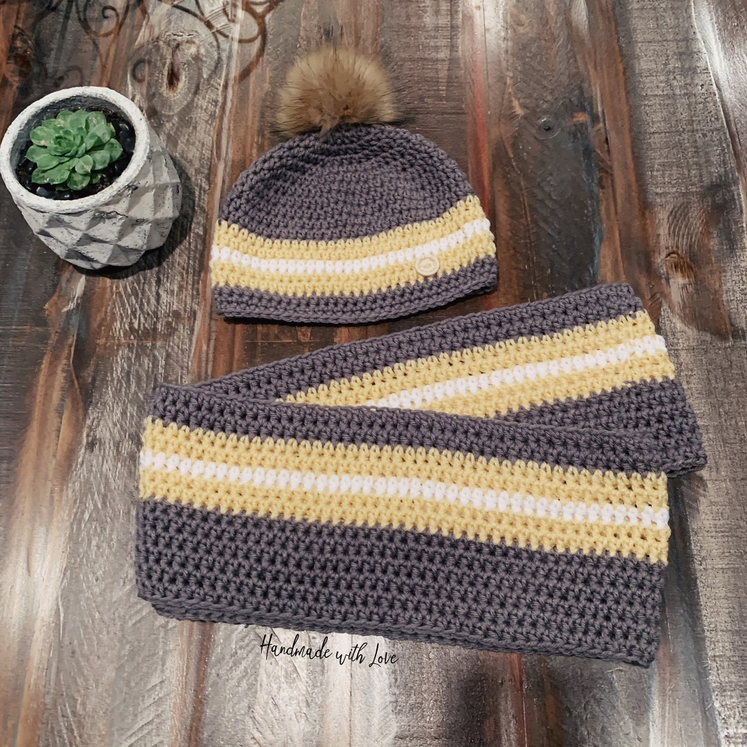Crochet Hat & Infinity Scarf Set; Pattern; Crochet Beanie - Etsy