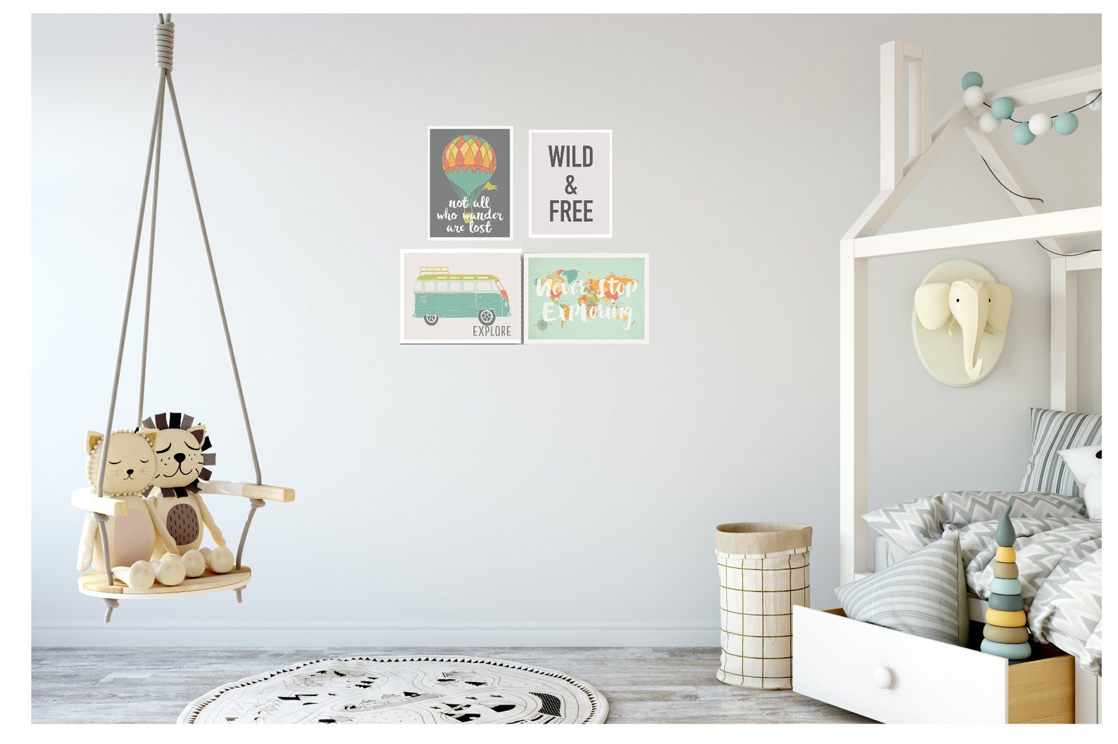 Wild and Free Nursery Decor Four 11x14 Prints Kids | Etsy