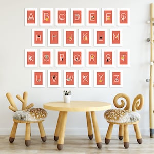ABC Wall Cards Nursery Decor Nursery Art Woodland Nursery Playroom ...