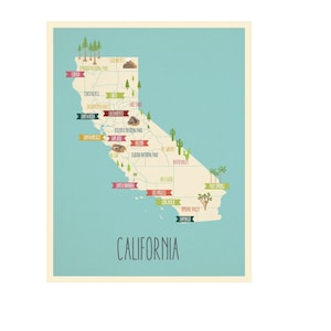 California Map for Kids - Children Travel Decor - Adventure Nursery ...