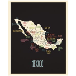Mexico Map for Kids - Children Travel Decor - Adventure Nursery ...