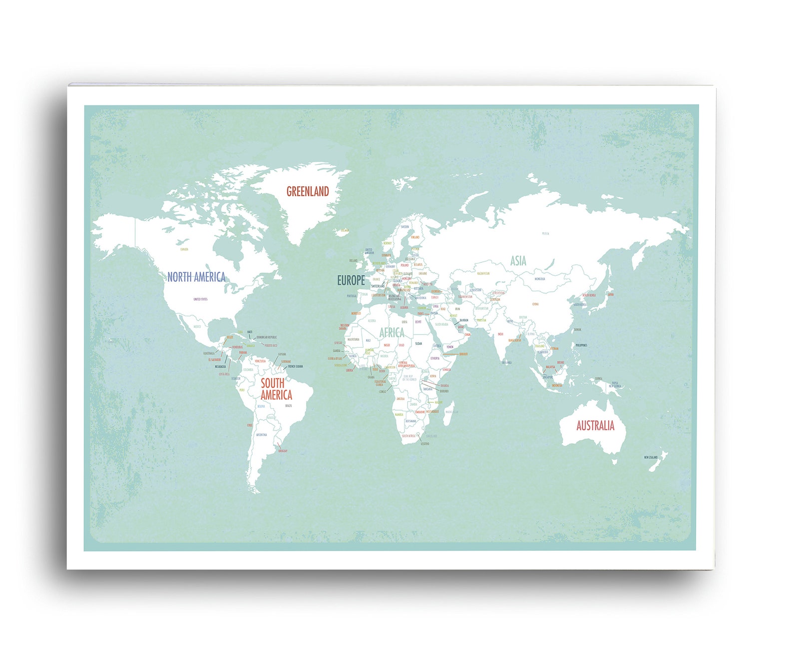 Children's World Map Maps for Kids 6 Color Choices Educational Maps ...