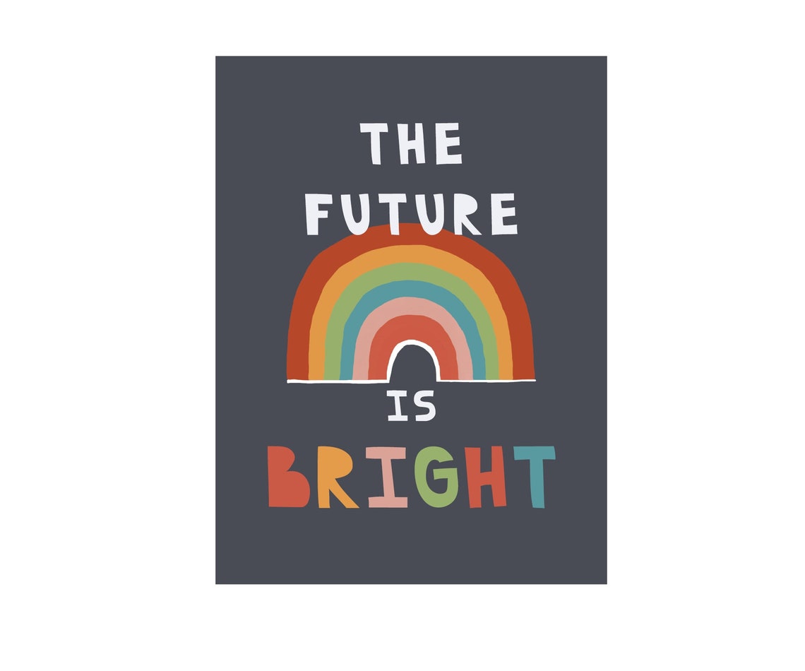 The Future is Bright Print Wall Art Positivity Print | Etsy
