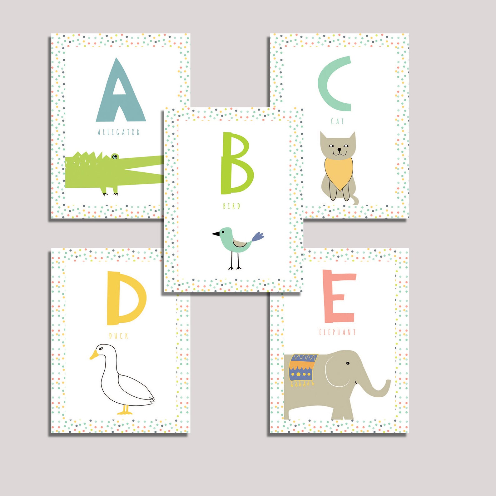 Animal Alphabet Wall Cards Alphabet Nursery Decor Nature - Etsy