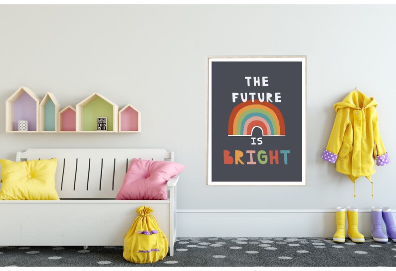 The Future is Bright Print Wall Art Positivity Print bedroom Print ...