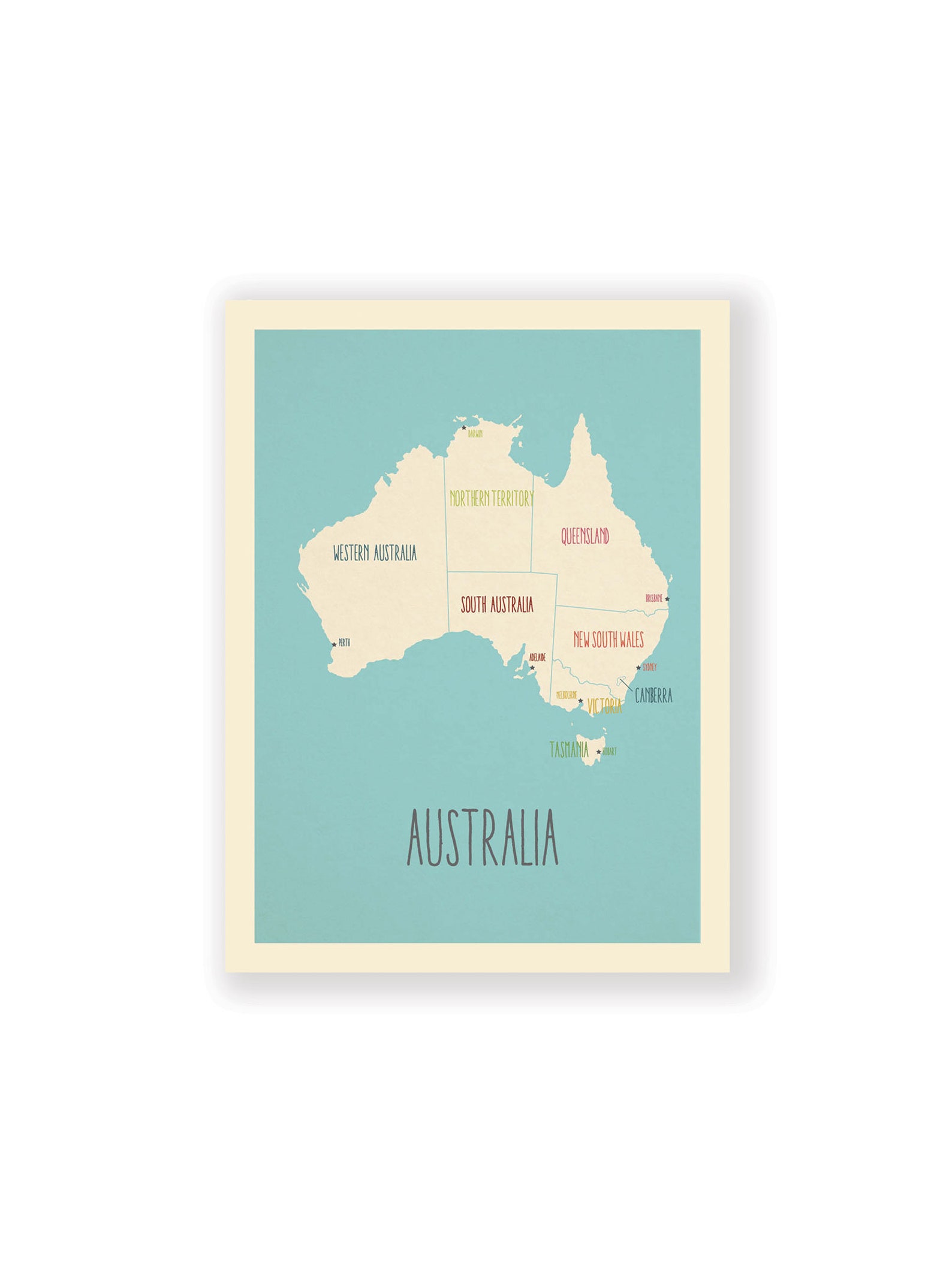 Australia Map for Kids Children Travel Decor Adventure - Etsy
