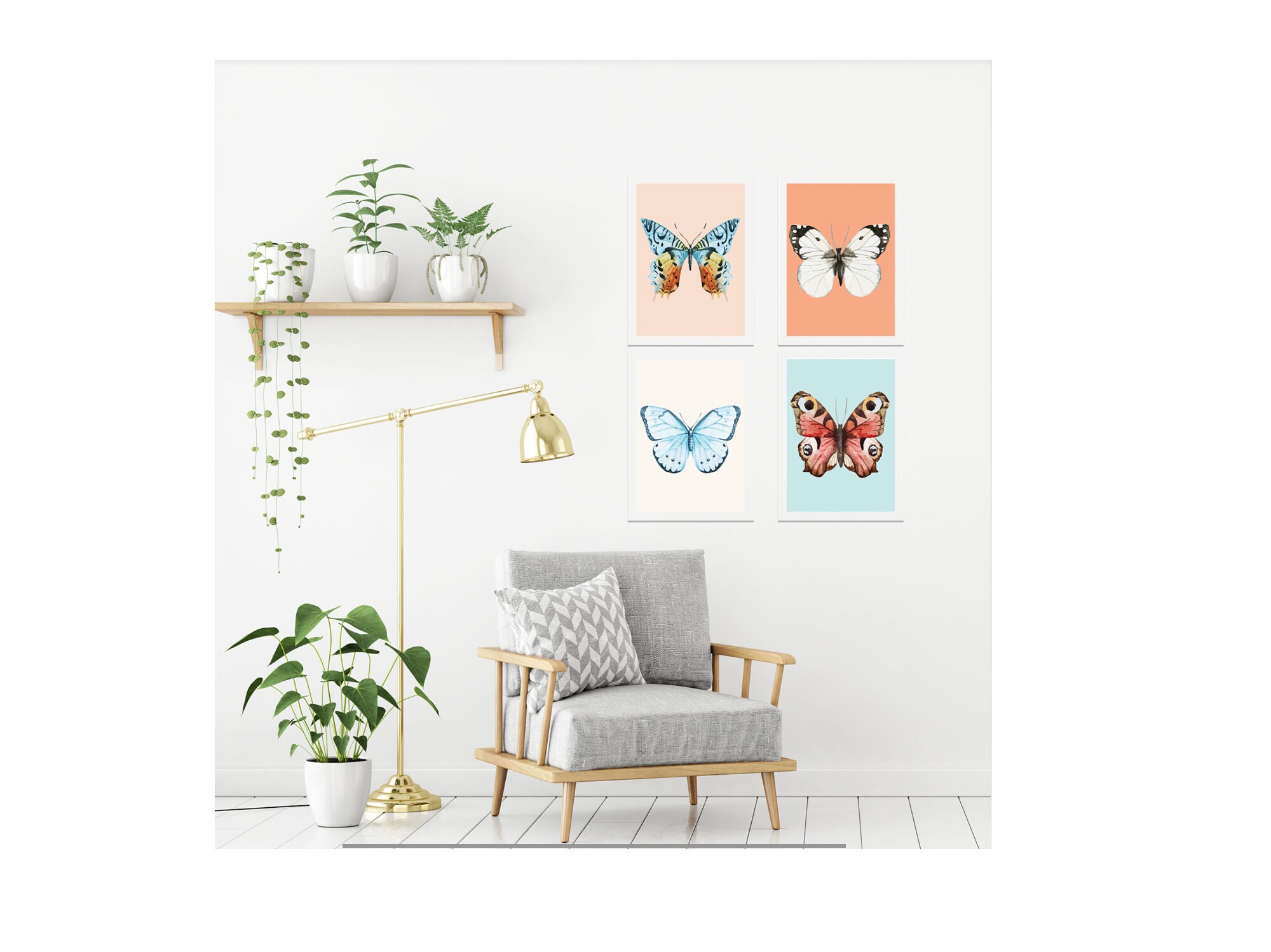 Boho Butterfly Nursery Decor- Set of 4 11x14"- Butterfly Prints ...