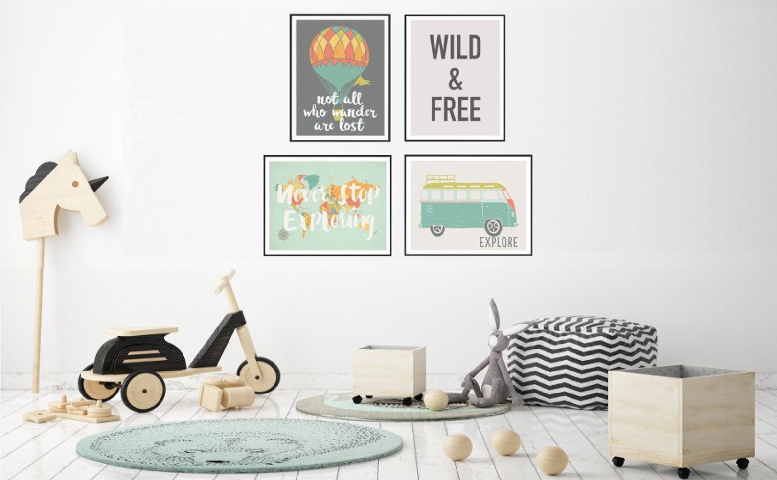 Wild and Free Nursery Decor Four 11x14 Prints Kids - Etsy