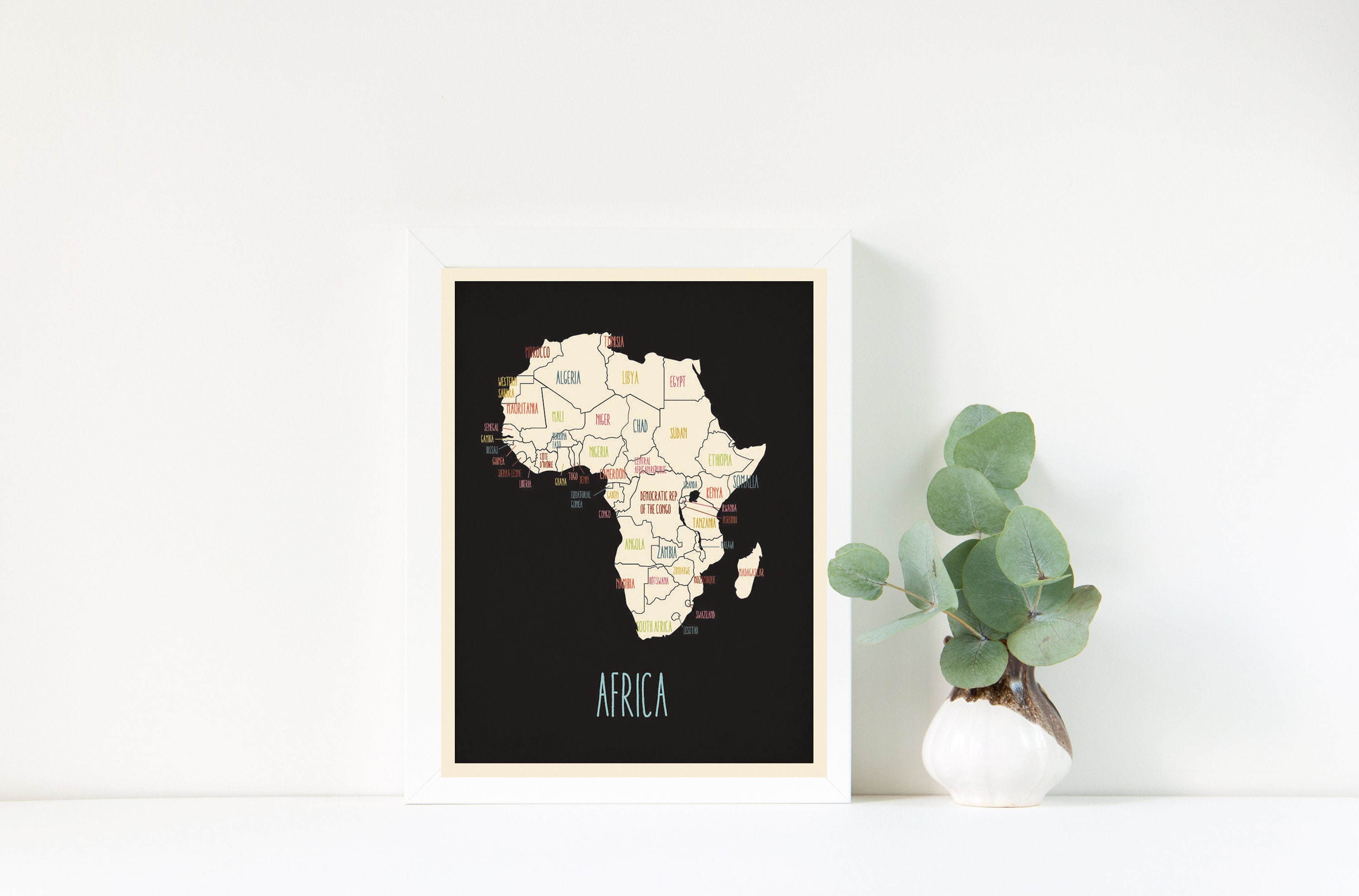Africa Map for Kids Children Travel Decor Adventure | Etsy