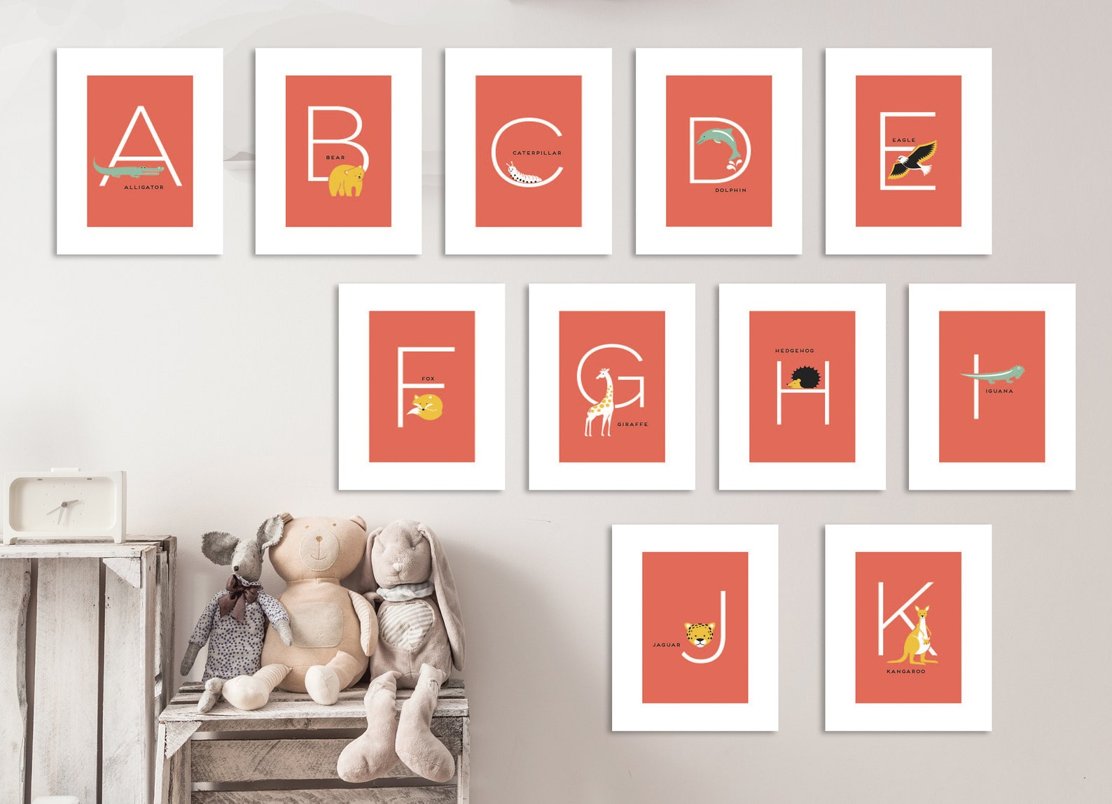 ABC Wall Cards Nursery Decor Nursery Art Woodland - Etsy