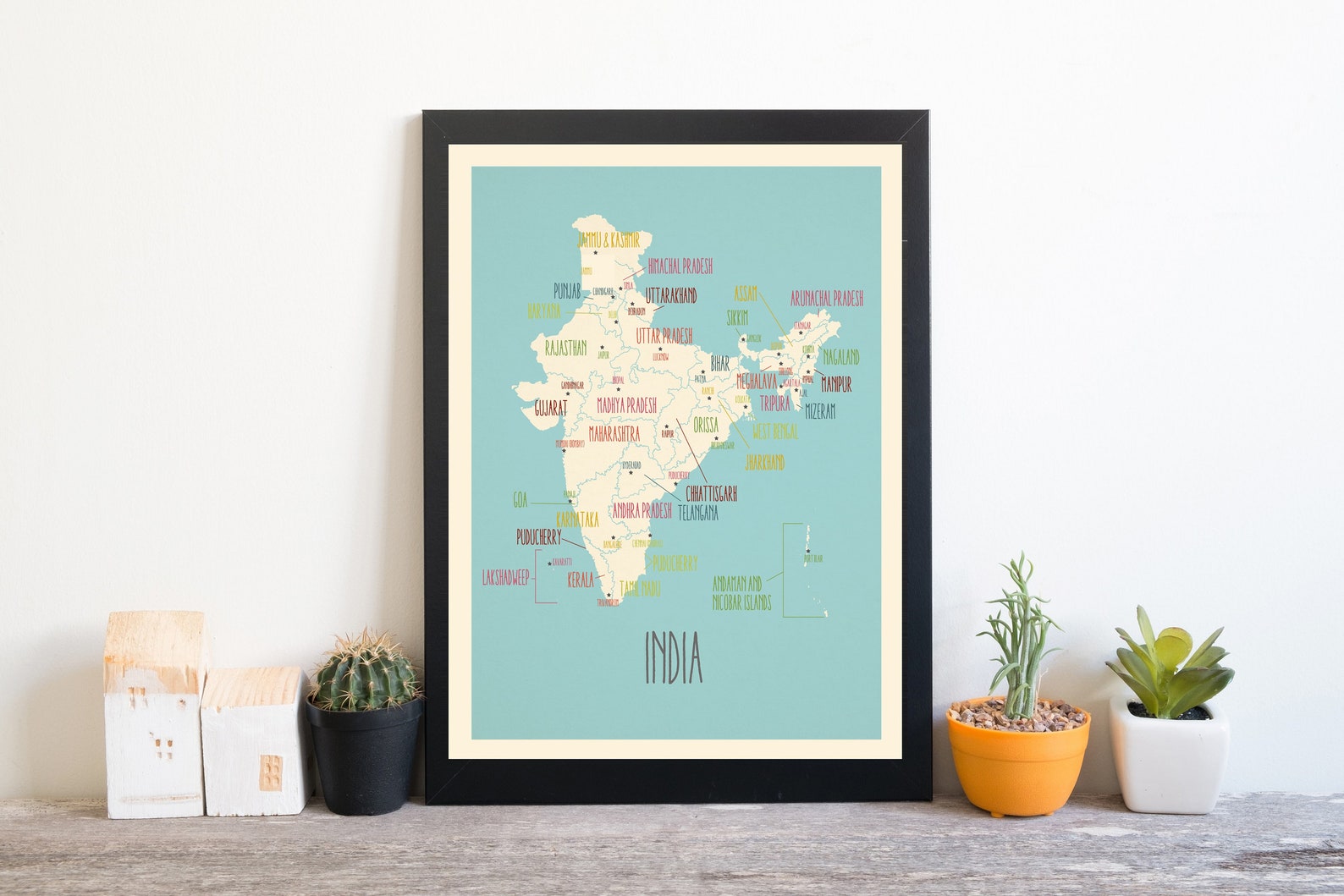 India Map for Kids Children Travel Decor Adventure Nursery - Etsy