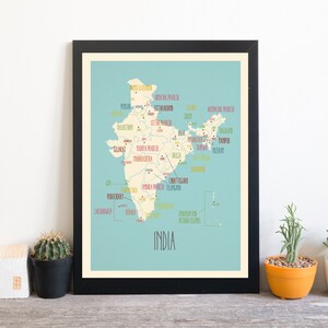 India Map for Kids - Children Travel Decor - Adventure Nursery - Global ...