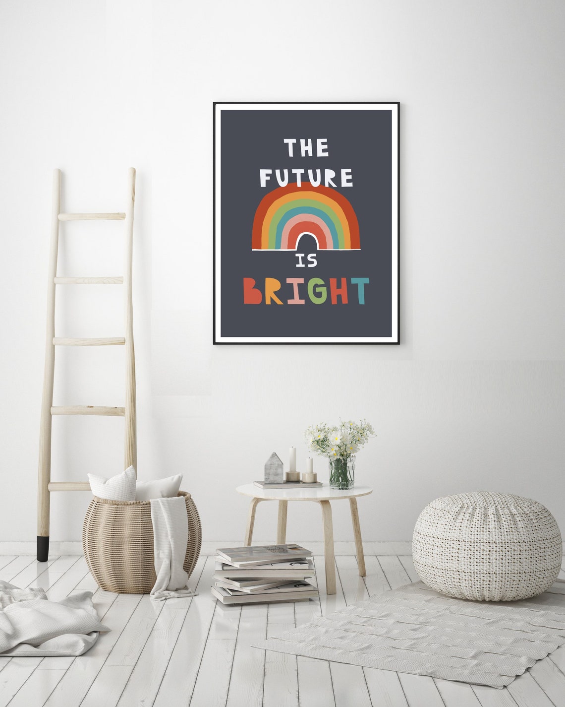 The Future is Bright Print Wall Art Positivity Print | Etsy