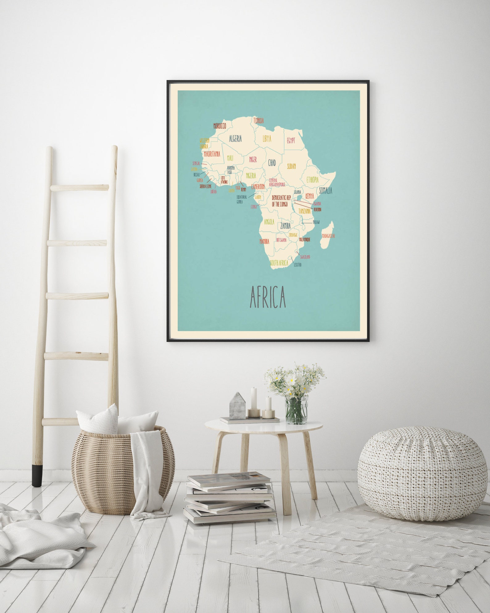 Africa Map for Kids Children Travel Decor Adventure | Etsy