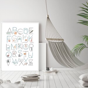 Animal Alphabet Poster Wall Art | Woodland Nursery Decor Educational ...