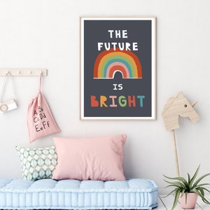 The Future is Bright Print | Wall Art | Positivity Print |bedroom Print ...
